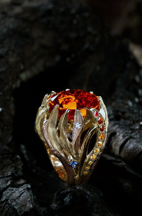 Ring of Fire - Award winning Orange Spessartite Garnet ring